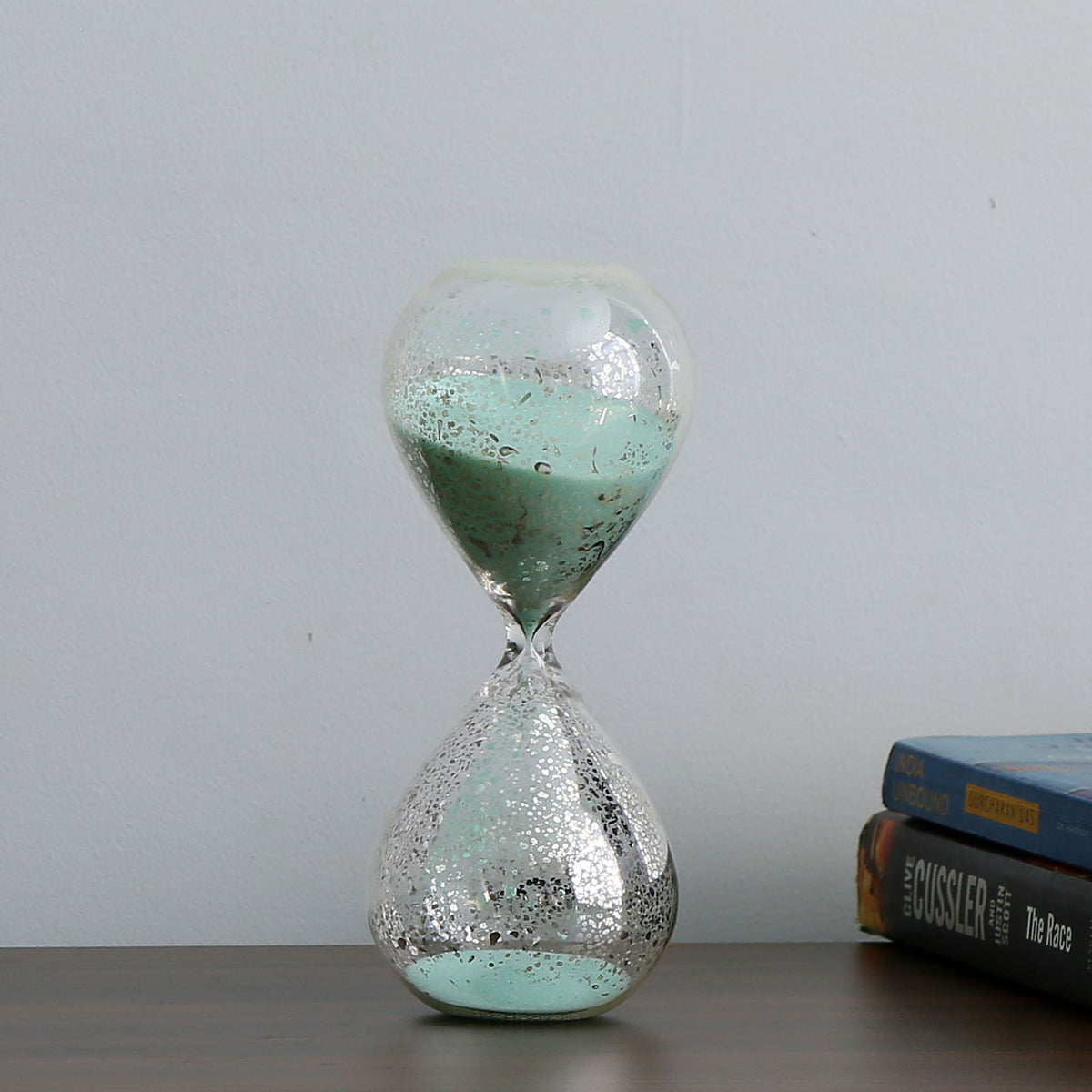 Decorative Sand Hour Glass Showpiece (Aqua) – Nilkamal Homes