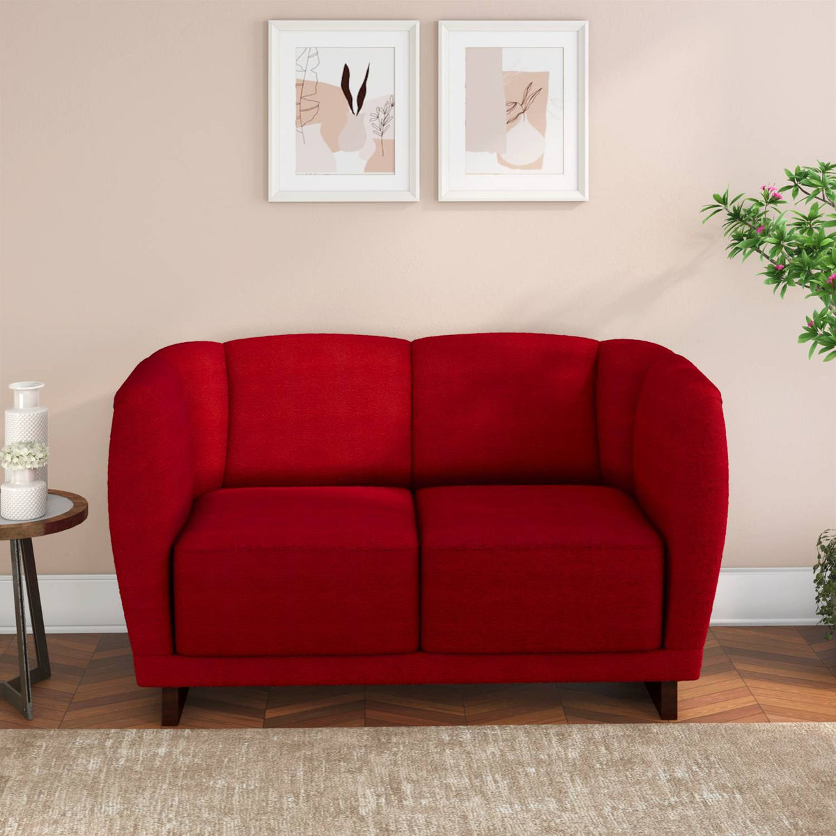 Amora 2 Seater Sofa (Wine Red) | Nilkamal Homes