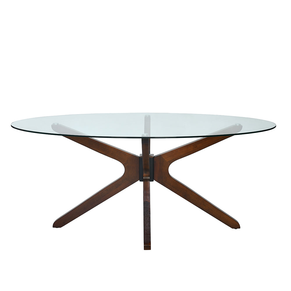 Crossway 6 Seater Dining Table (Walnut) | Nilkamal Homes
