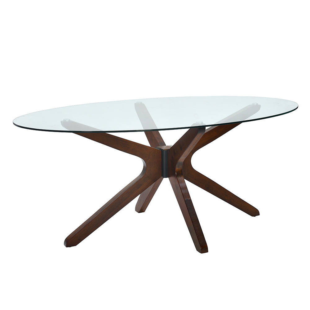 Crossway 6 Seater Dining Table (Walnut) | Nilkamal Homes
