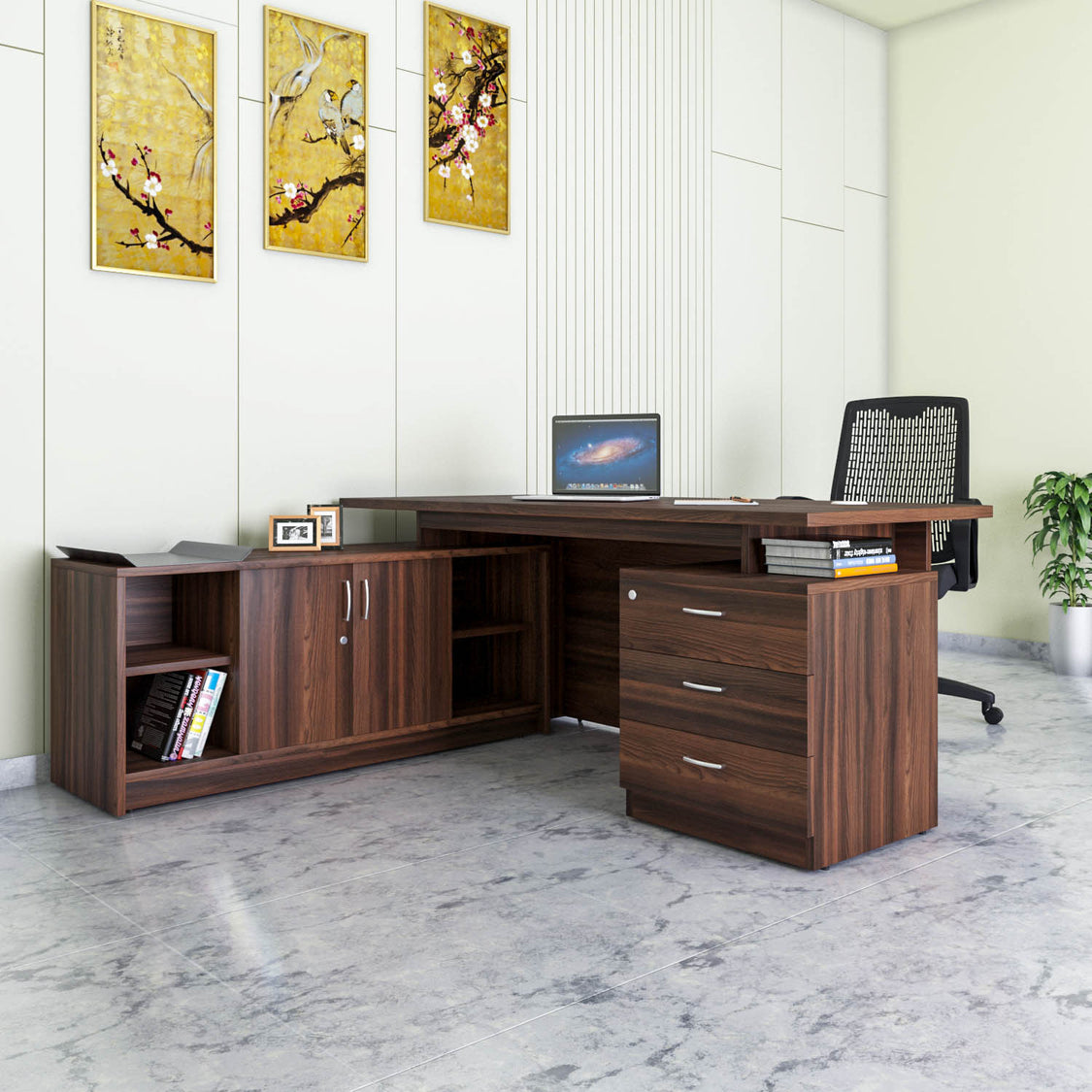 Buy Premium Elegant Neo Office Table (Walnut) Online – Nilkamal Homes