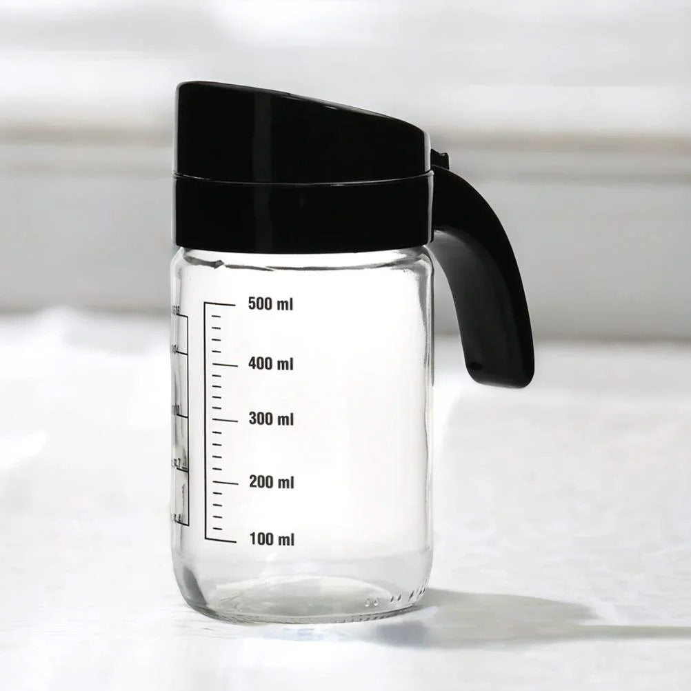 Buy Transparent 660 ml Glass Oil Measure Jar With Lid (Transparent ...