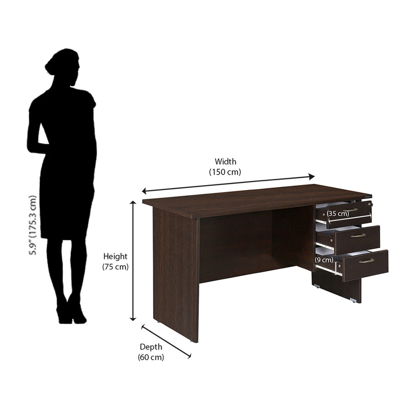 Maximus 5ft Engineered Wood Office Table (New Wenge) – Nilkamal Homes