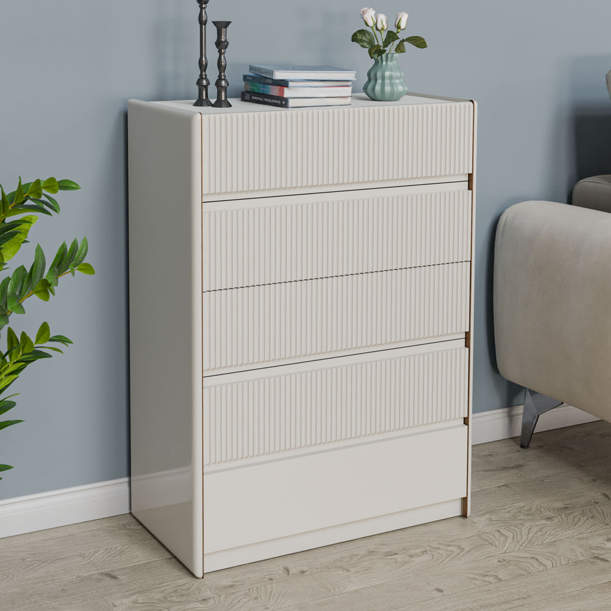 Buy Quality Nix Chest Of 5 Drawers (Beige) Online in India | Nilkamal Homes