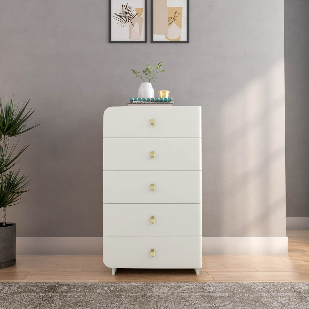 Phoenix Chest of 5 Drawers (Beige) – Nilkamal Homes