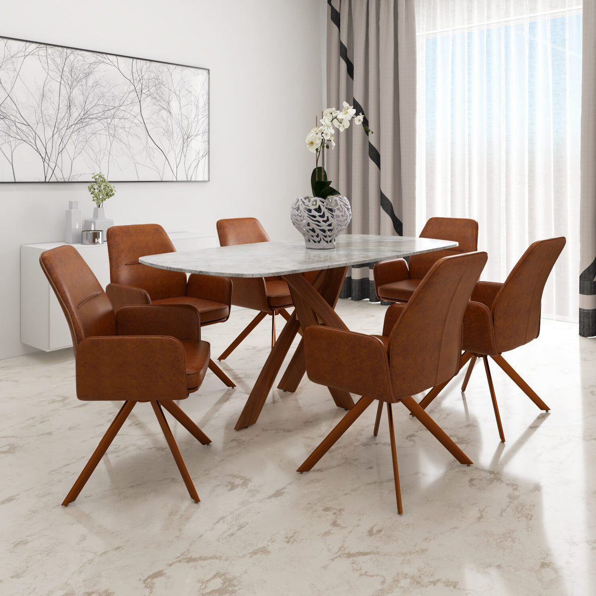 Polaris 6 Seater Dining Set (Brown) – Nilkamal Homes