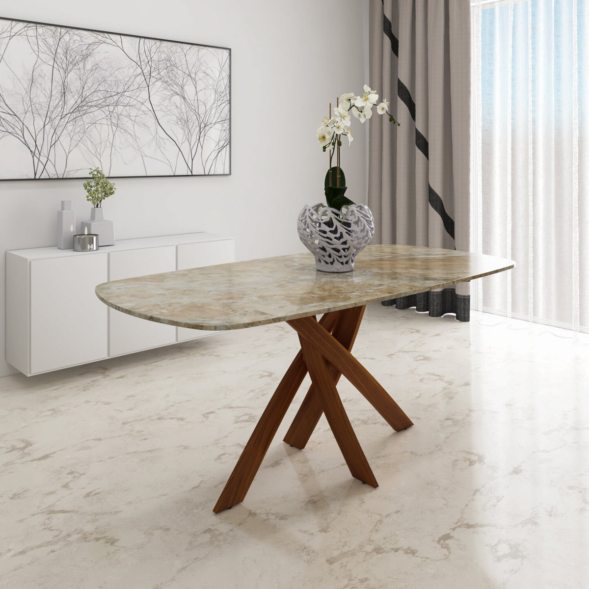 Polaris 6 Seater Ceramic Top Dining Table (Brown) – Nilkamal Homes