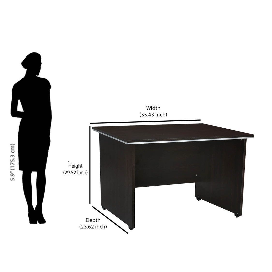 Prime 3ft Office Table (New Wenge) – Nilkamal Homes