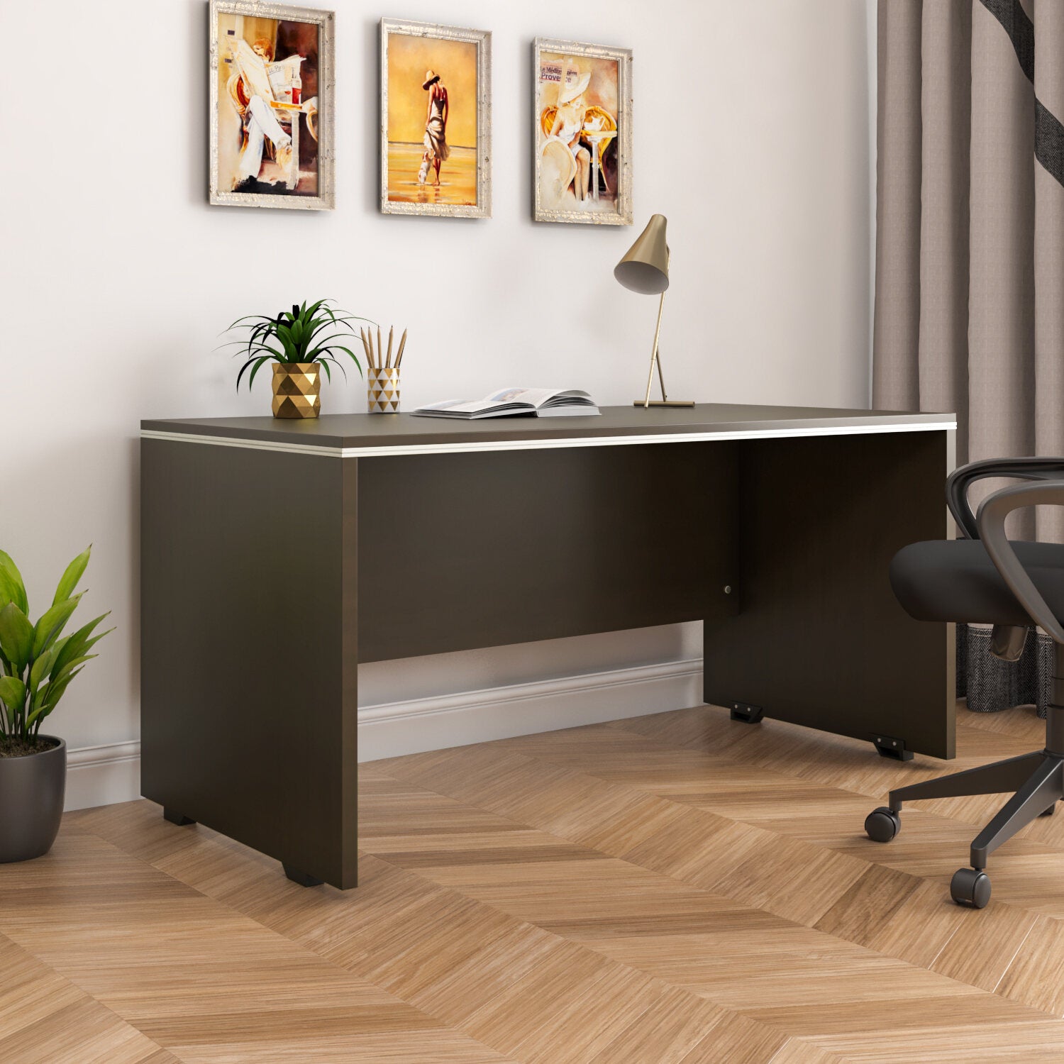 Prime 5ft Office Table (New Wenge) – Nilkamal Homes