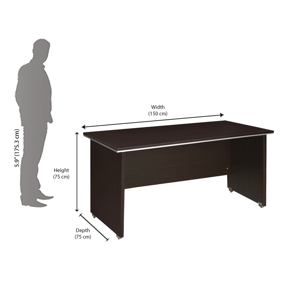 Prime 5ft Office Table (New Wenge) – Nilkamal Homes