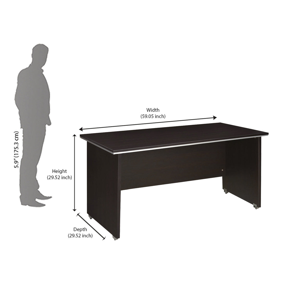 Prime 5ft Office Table (New Wenge) – Nilkamal Homes