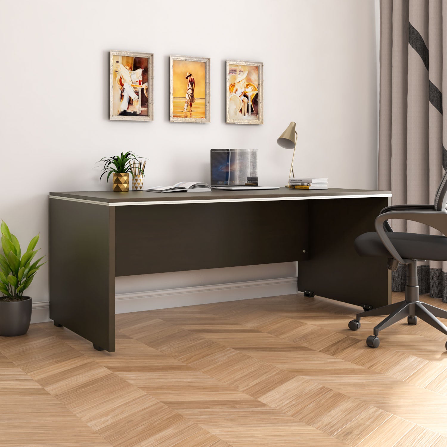 Prime 6ft Office Table (New Wenge) – Nilkamal Homes
