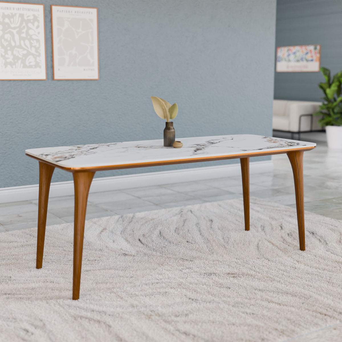 Buy Princeton 6 Seater Dining Table (White and Ash Wood) Online ...
