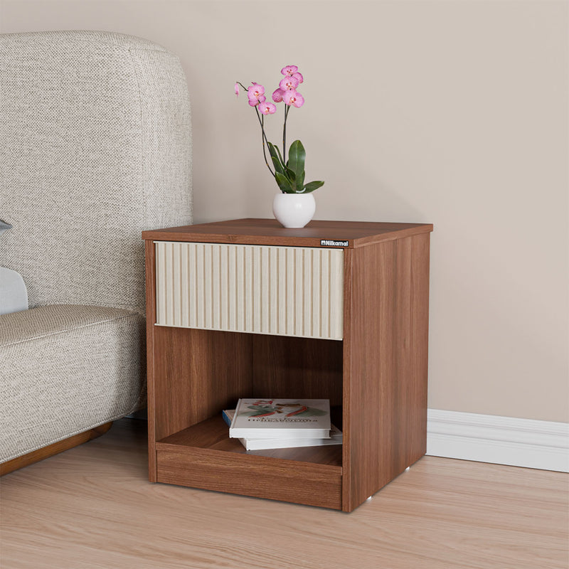 Rova Night Stand (Walnut) – Nilkamal Homes