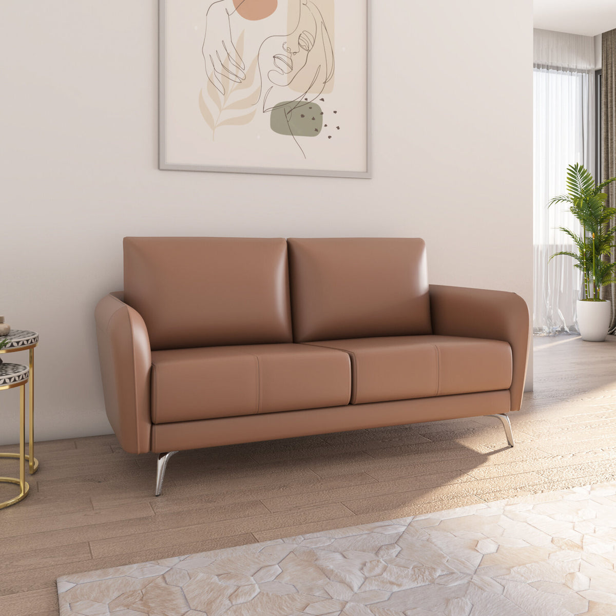 Tanis 2 Seater Sofa (Tan) – Nilkamal Homes